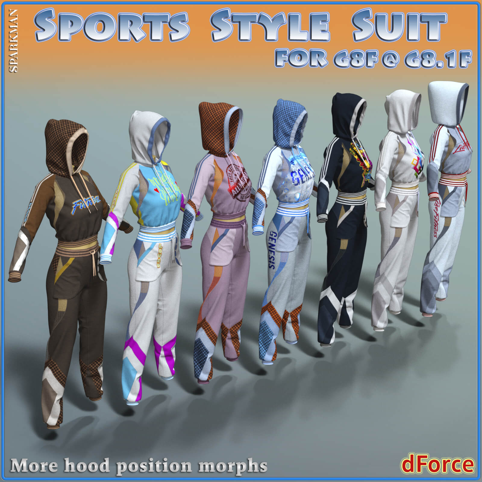 dForce G8 Sports Style Suit for G8F @ G8.1F - Daz Content by Sparkman