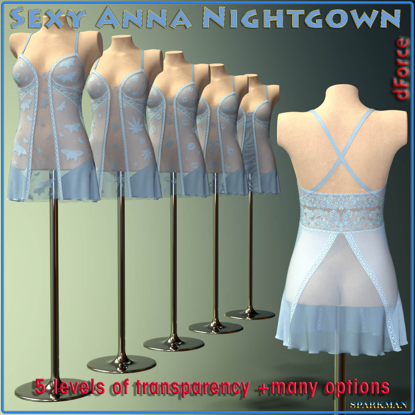 dForce Sexy Anna Nightgown for G8F @ G8.1F - Daz Content by Sparkman