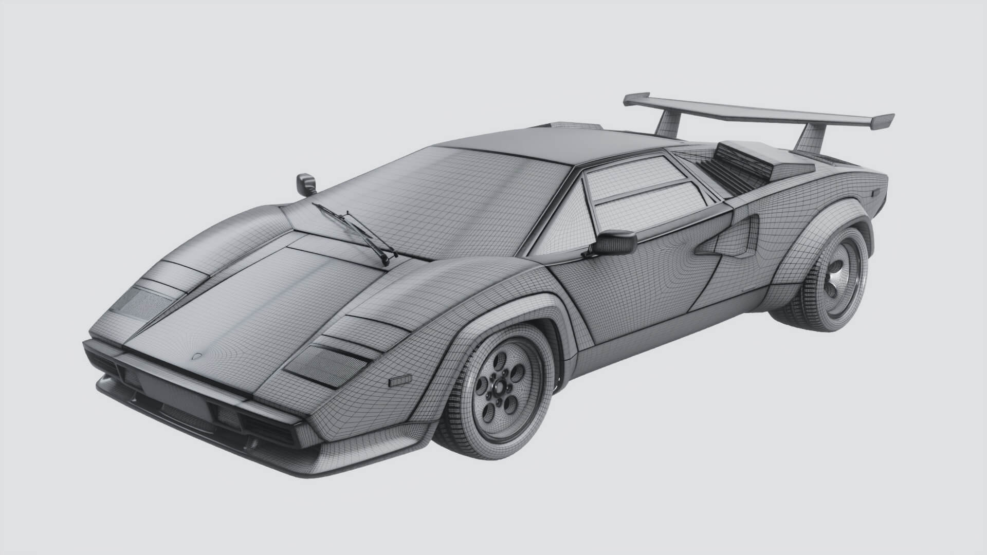 1985 Lamborghini Countach 5000 Qv - 3D Model by spaz