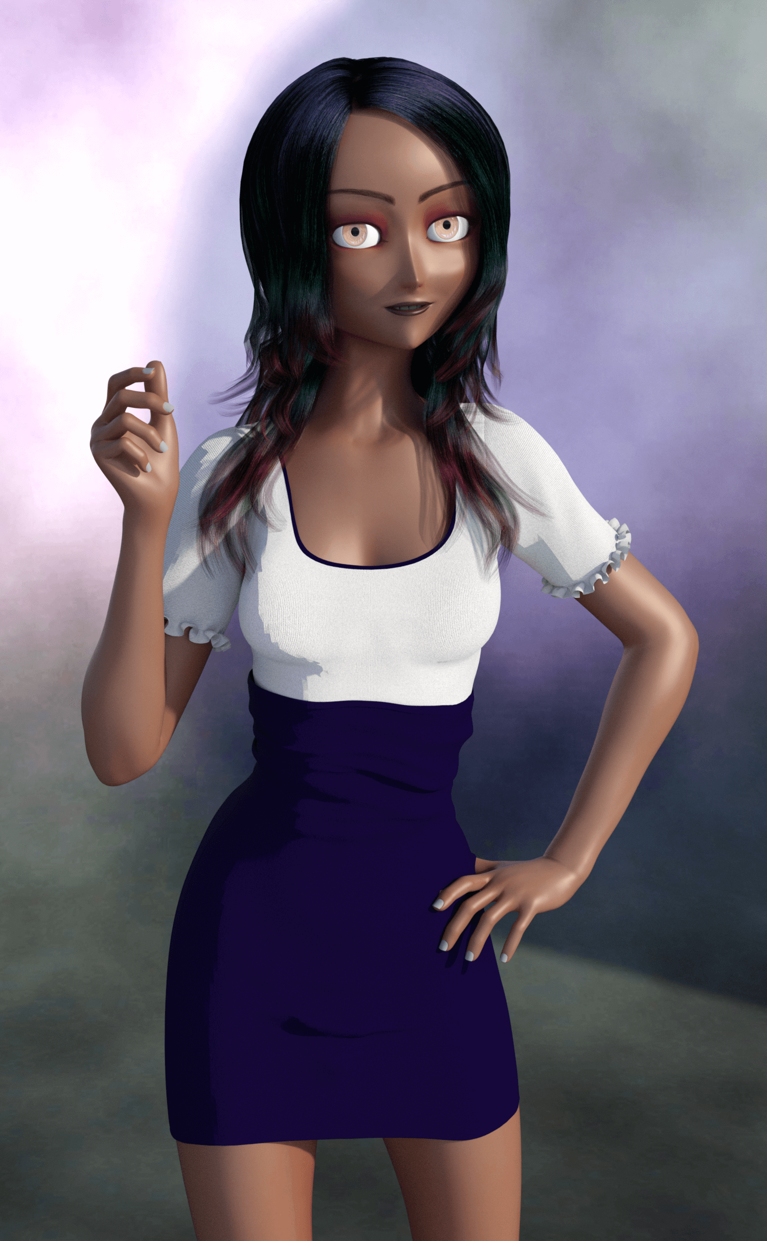 Anime9 Sneak Peek 3D Render, Digital Art by spearcarrier