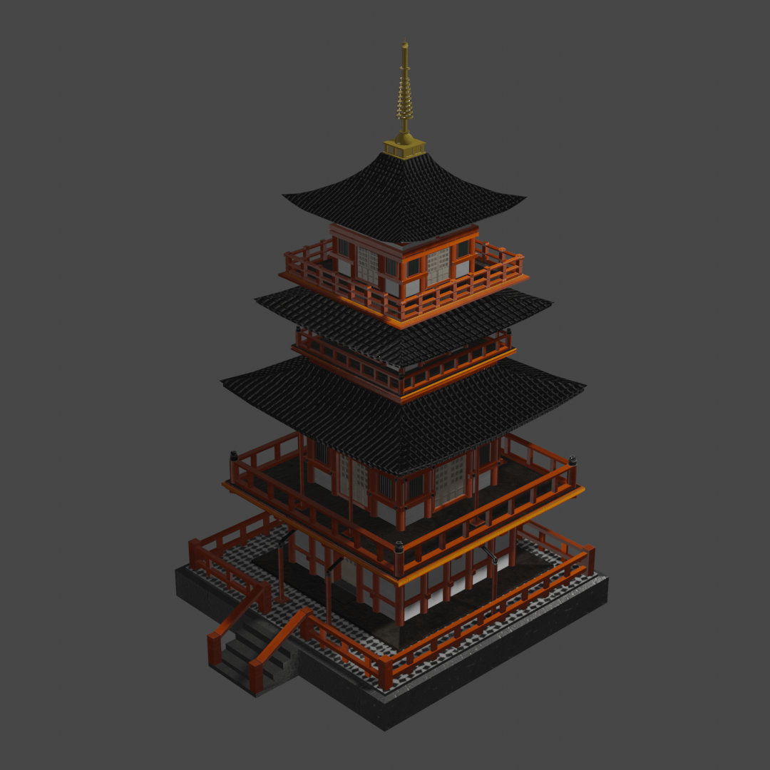 Japanese Temple - Free 3D Model by spectra_7