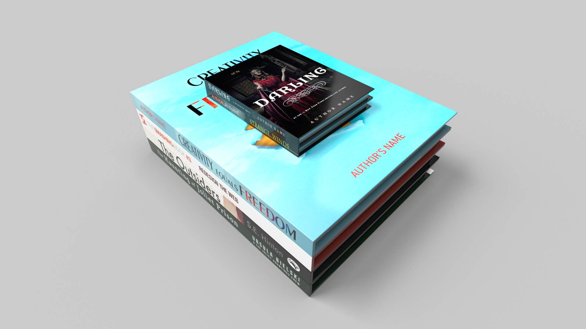 Books with Cover RH1 - Free 3D Model by Speedup