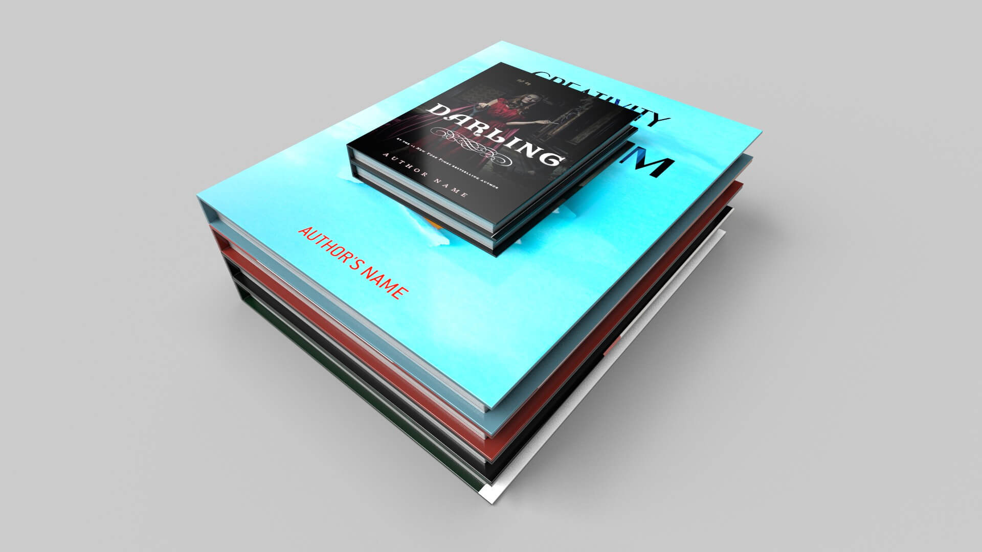 Books with Cover RH1 - Free 3D Model by Speedup