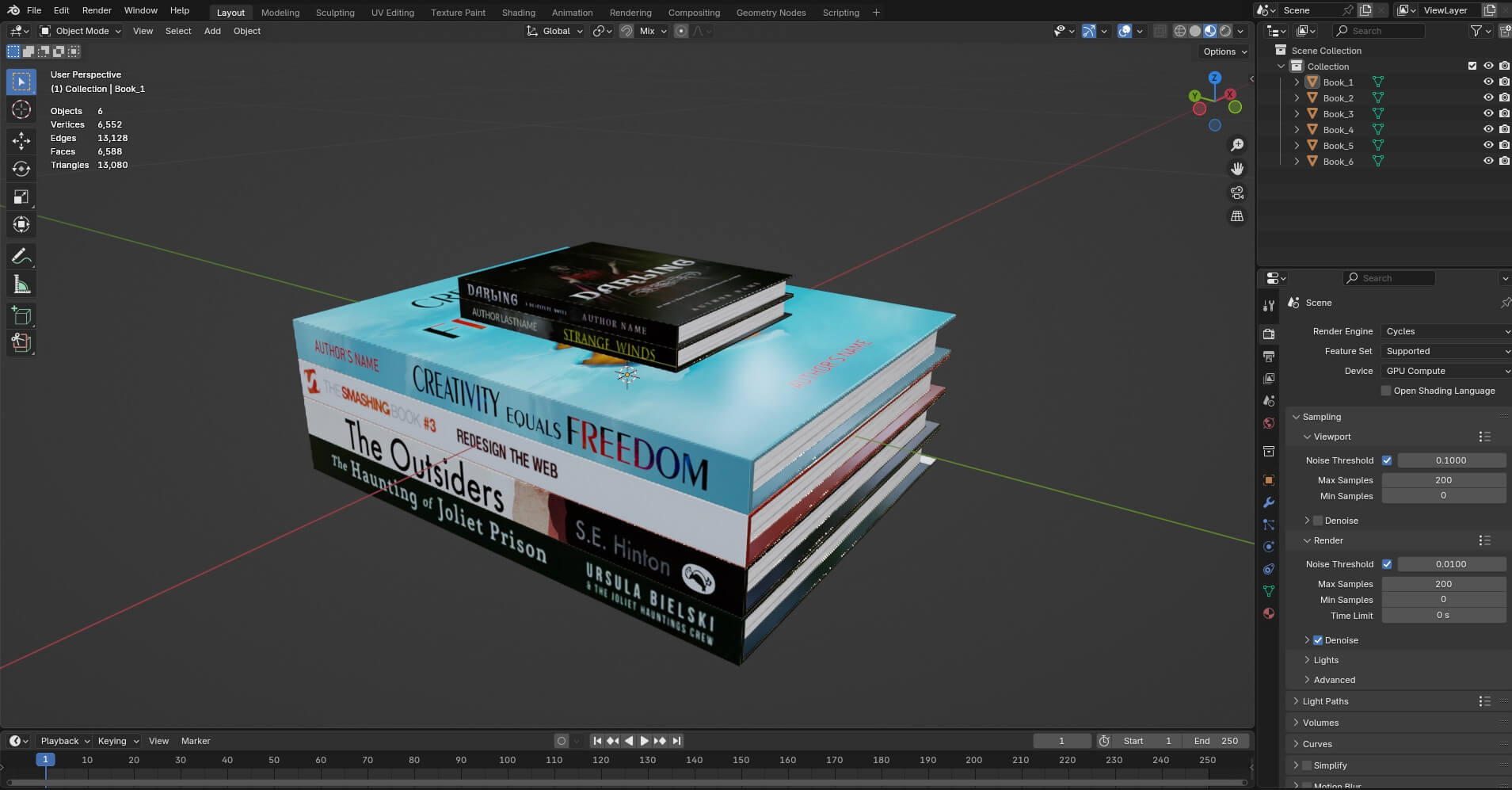 Books with Cover RH1 - Free 3D Model by Speedup