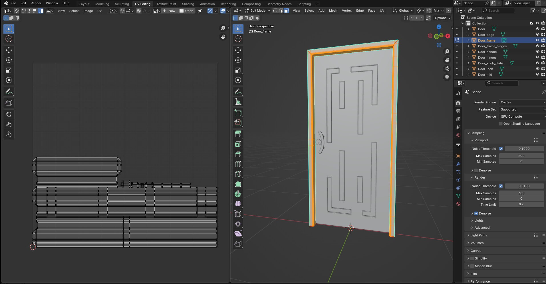 Door RH20 3D Model by Speedup