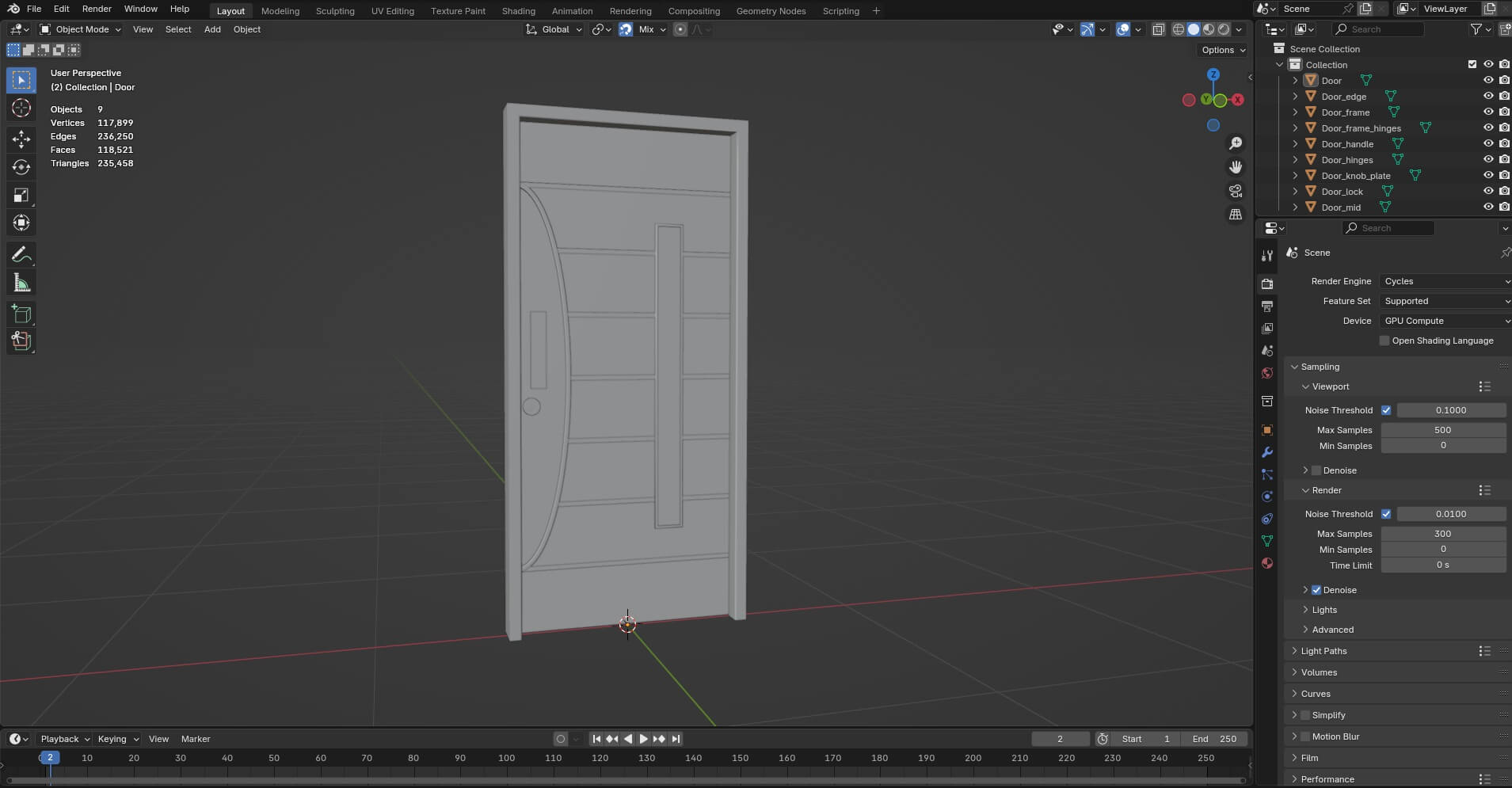Door RH26 3D Model by Speedup