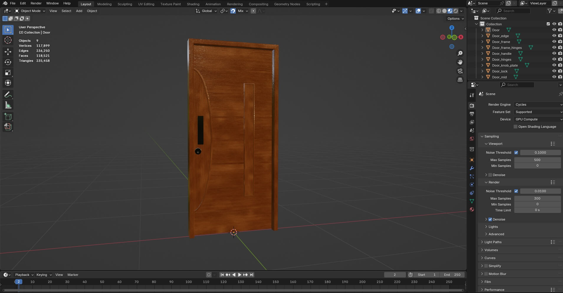 Door RH26 3D Model by Speedup