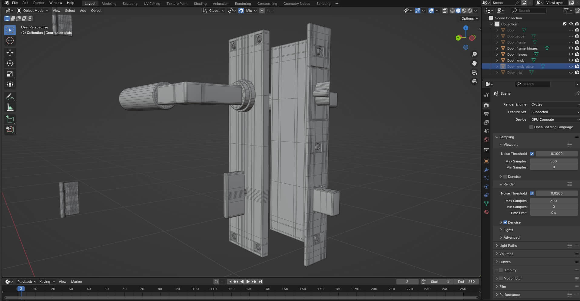 Door RH41 3D Model by Speedup
