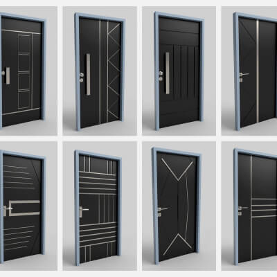 Doors Bundle RH9 - 3D Model by Speedup