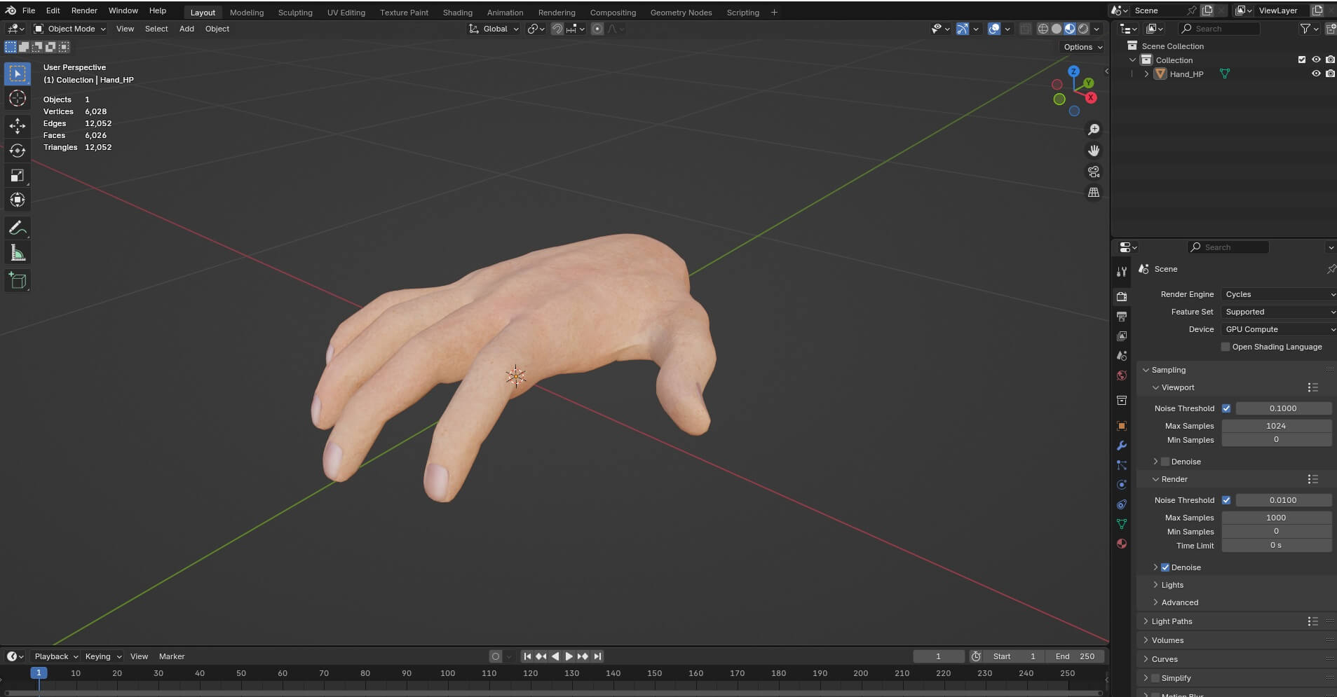 Hand RH1 3D Model by Speedup