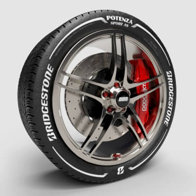 Rim with Brake Set and Tire RH - 3D Model by Speedup