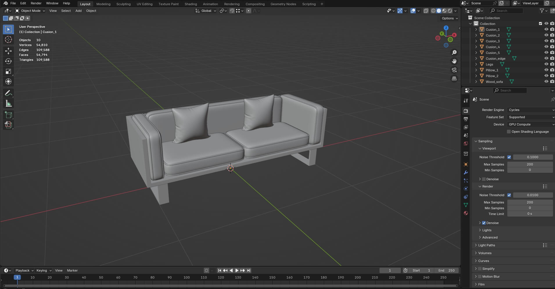 Sofa Design RH6 - 3D Model by Speedup