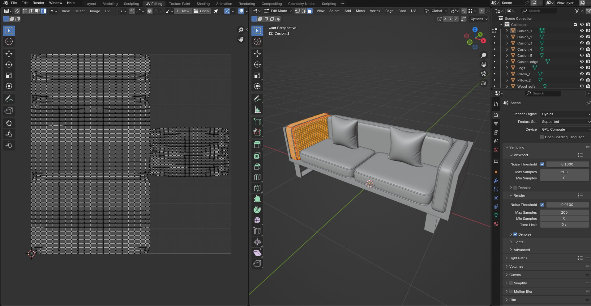 Sofa Design RH6 - 3D Model by Speedup