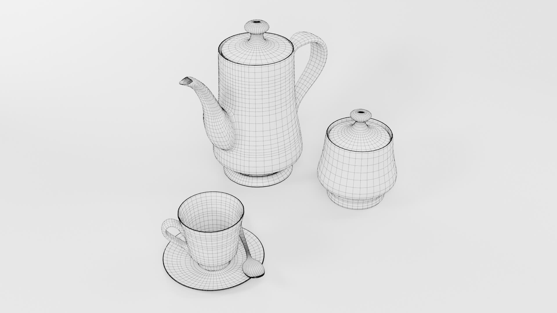 Tea Set RH2 Model by Speedup