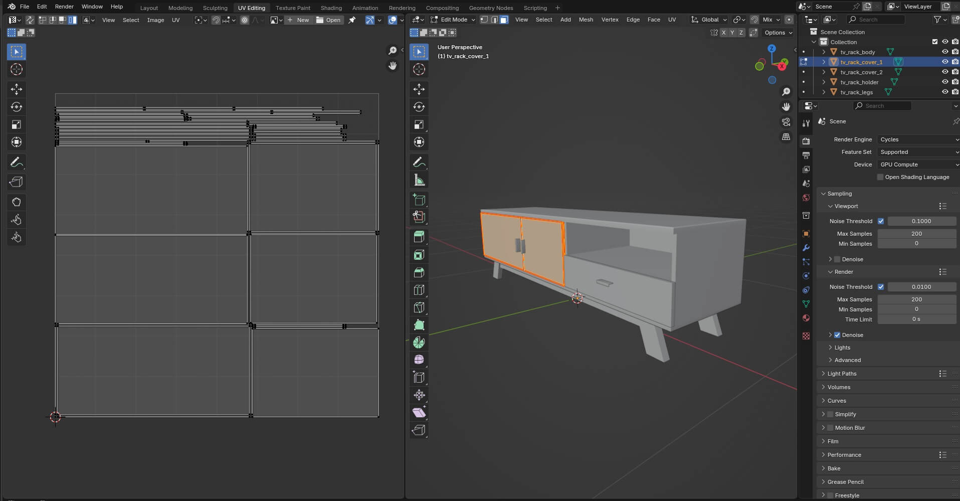 TV Rack RH14 Model by Speedup