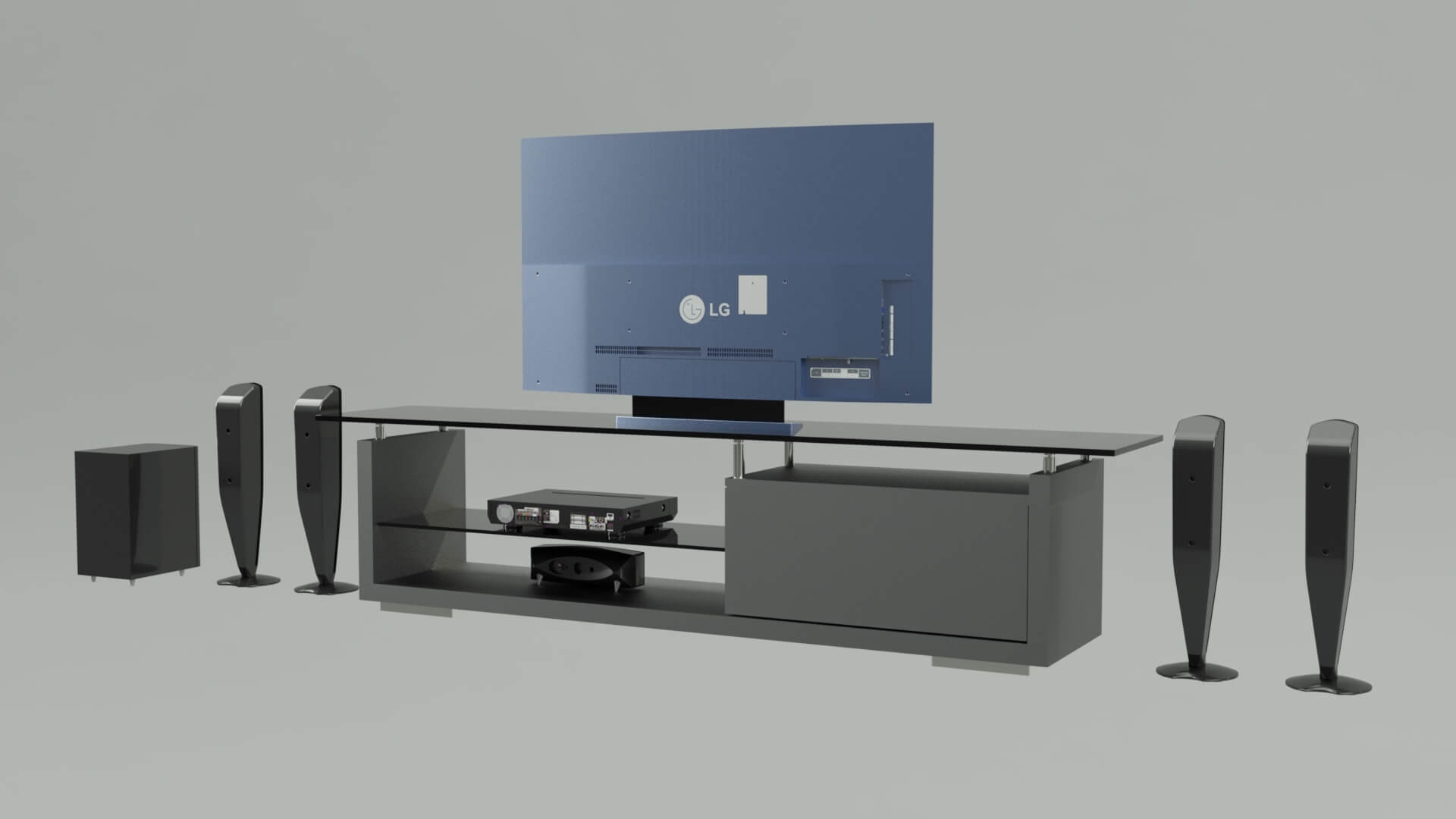 TV With Home Theater A1 - 3D Model by Speedup