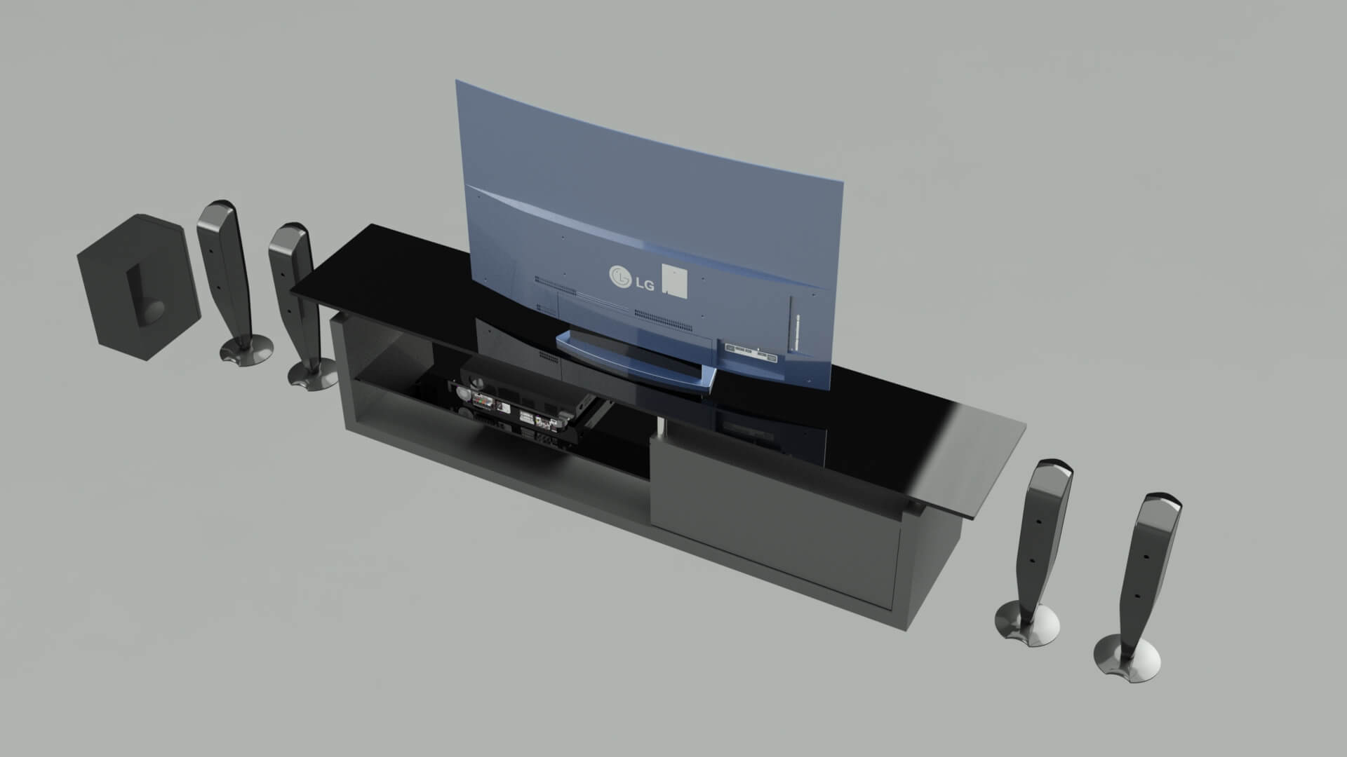 TV With Home Theater A1 - 3D Model by Speedup