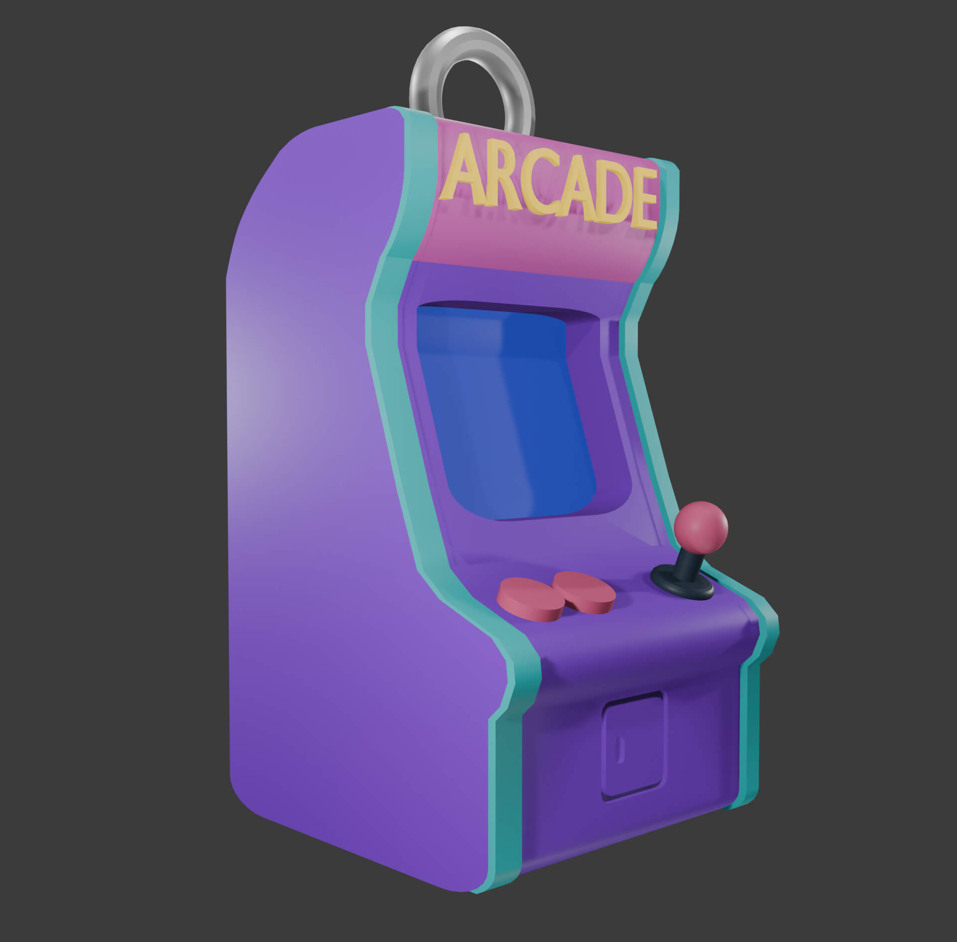 Retro Arcade Machine – Stylized 3D Keychain Model by SpidermanSawah1