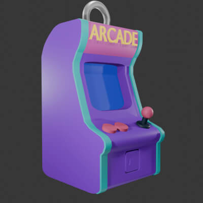 Retro Arcade Machine – Stylized 3D Keychain Model by SpidermanSawah1
