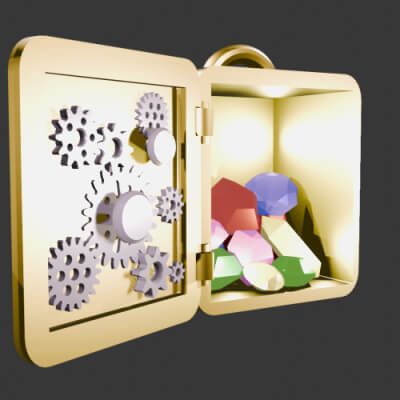 Gem-Filled Gear Box 3D Model by SpidermanSawah1