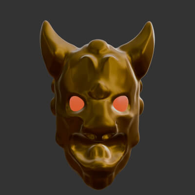 Inferno Grin – Horned Demon Mask - 3D Model by SpidermanSawah1