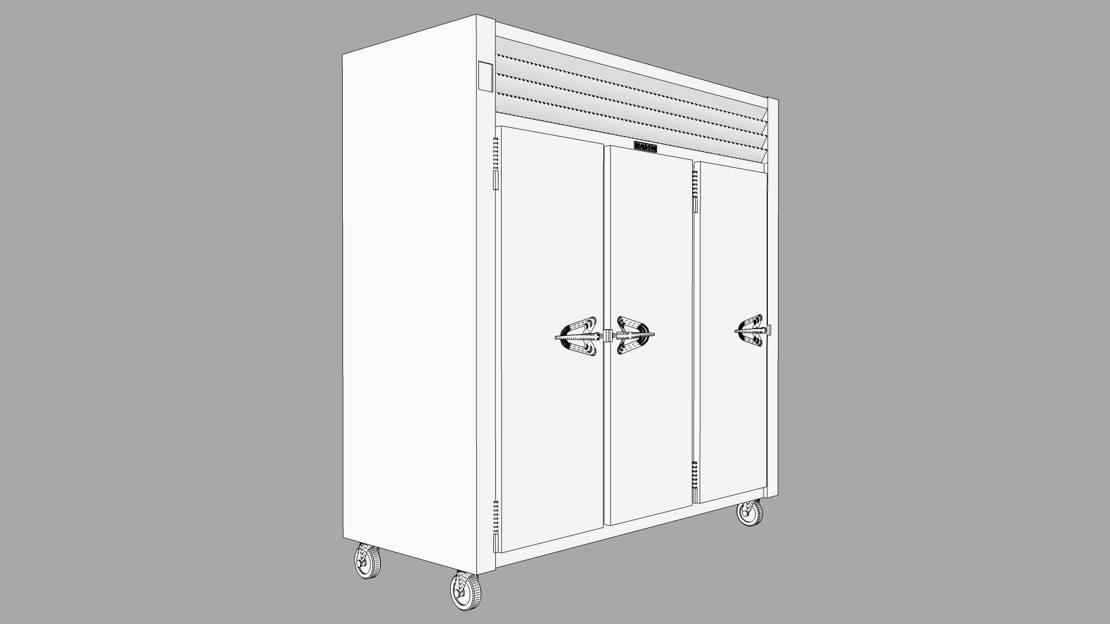 3 Door Refrigerator Freezer - 3D Model by SpiritSwitchboard
