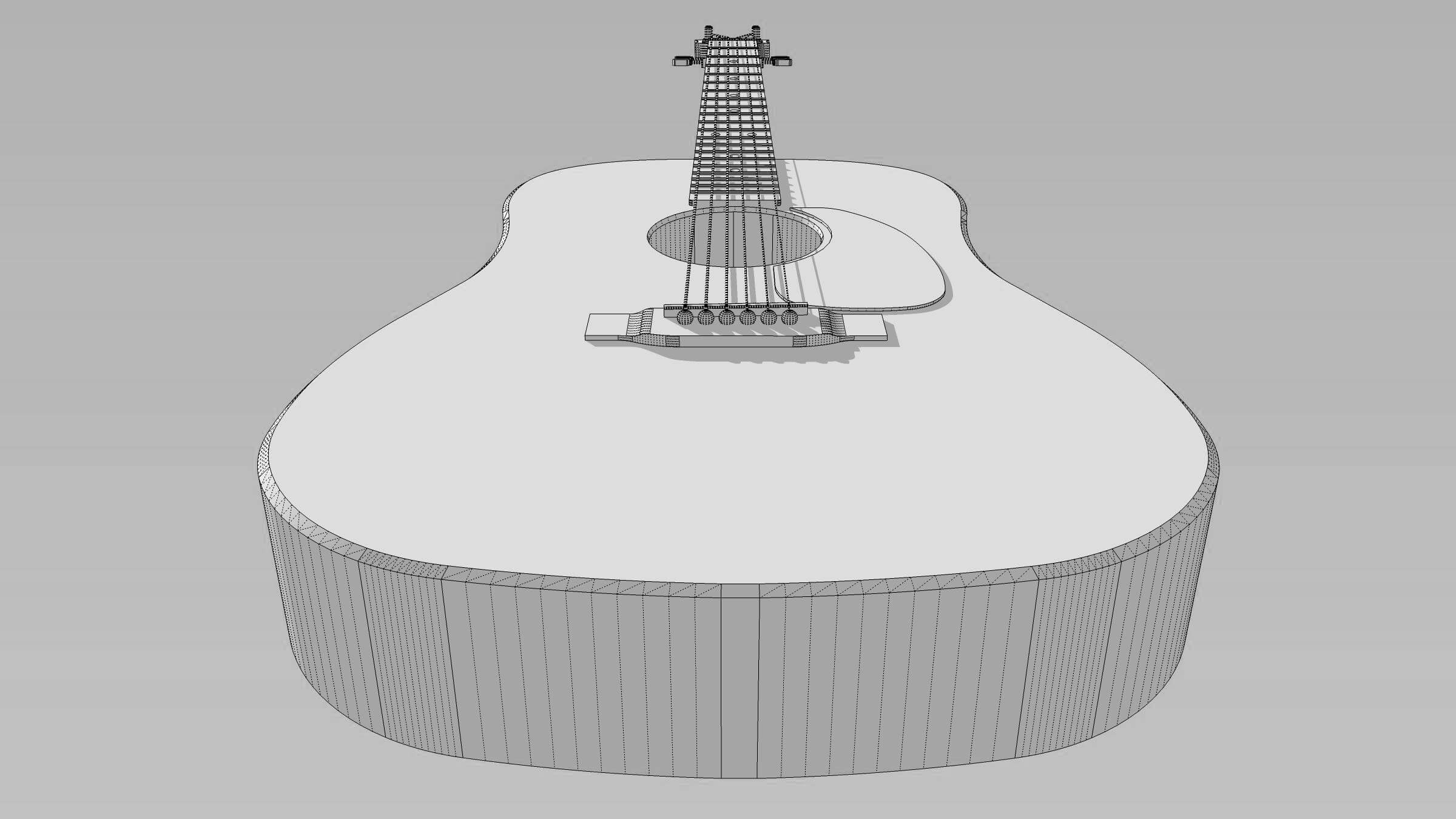 Acoustic Guitar - Standard Six String 3D Model by SpiritSwitchboard