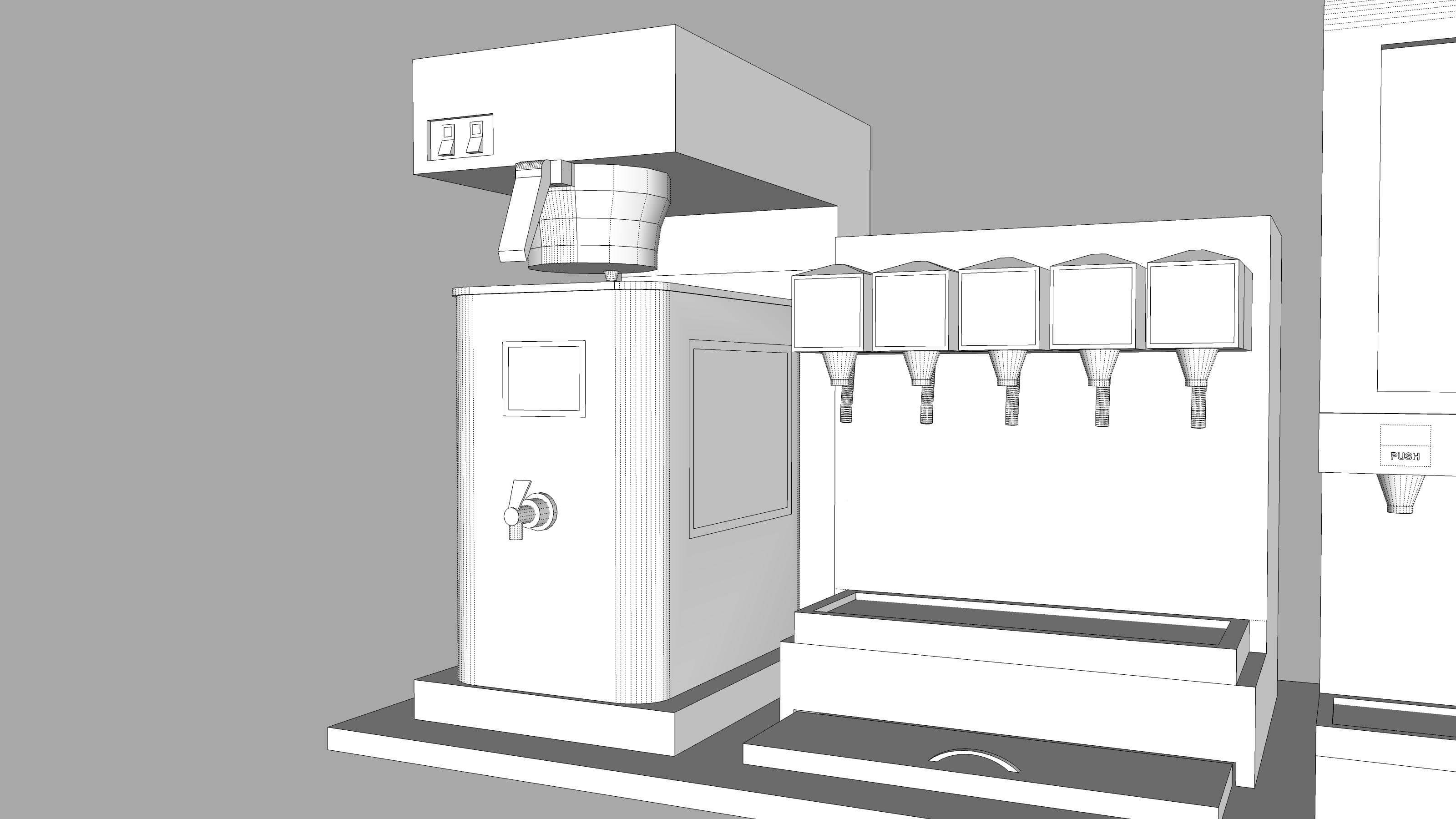 Drink Station for Cafeteria Restaurant - 3D Model by SpiritSwitchboard