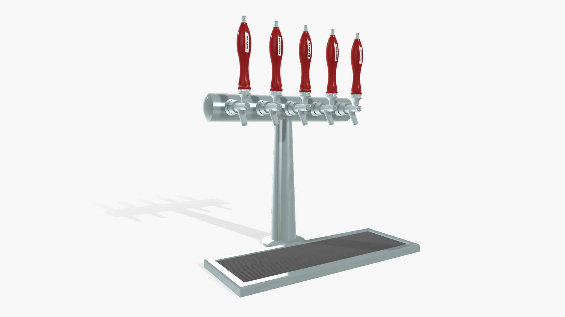 Beer Taps With Red Handles - 3D Model by SpiritSwitchboard