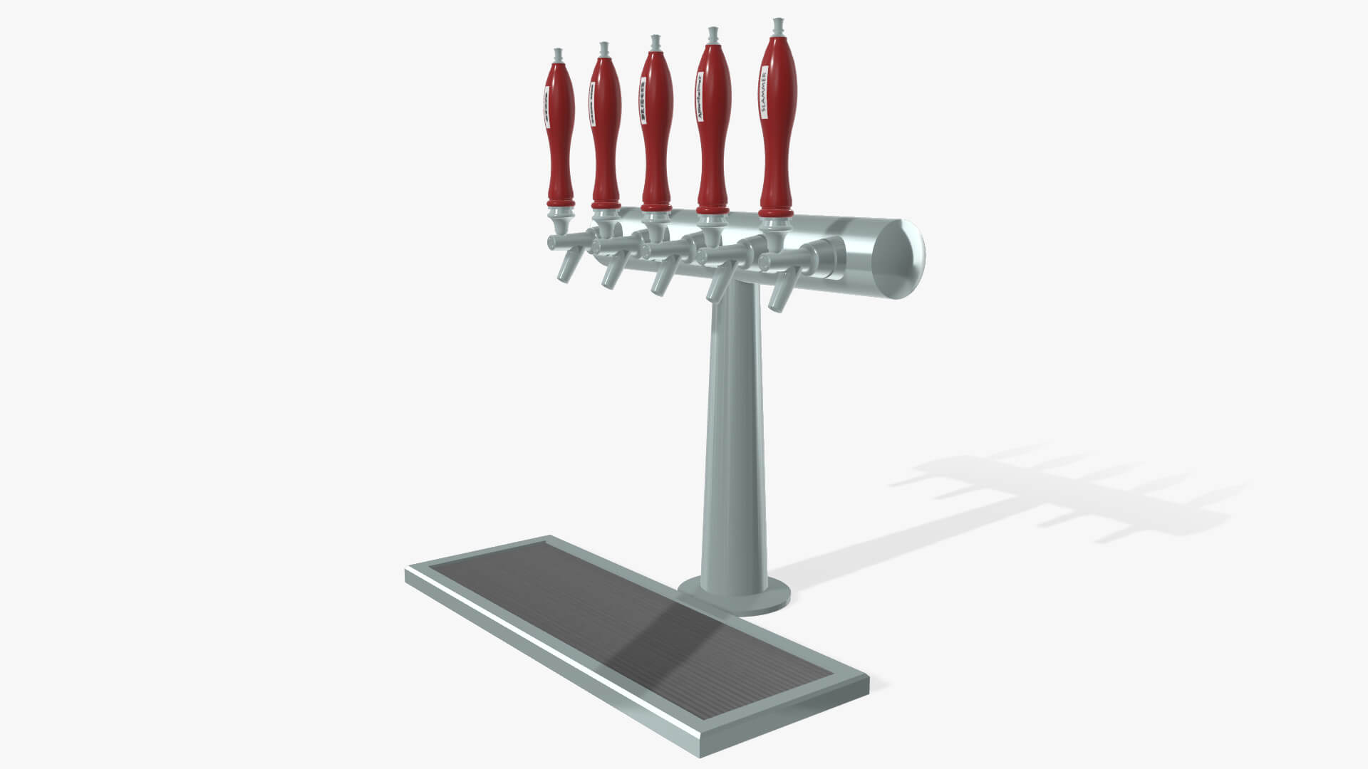 Beer Taps With Red Handles - 3D Model by SpiritSwitchboard