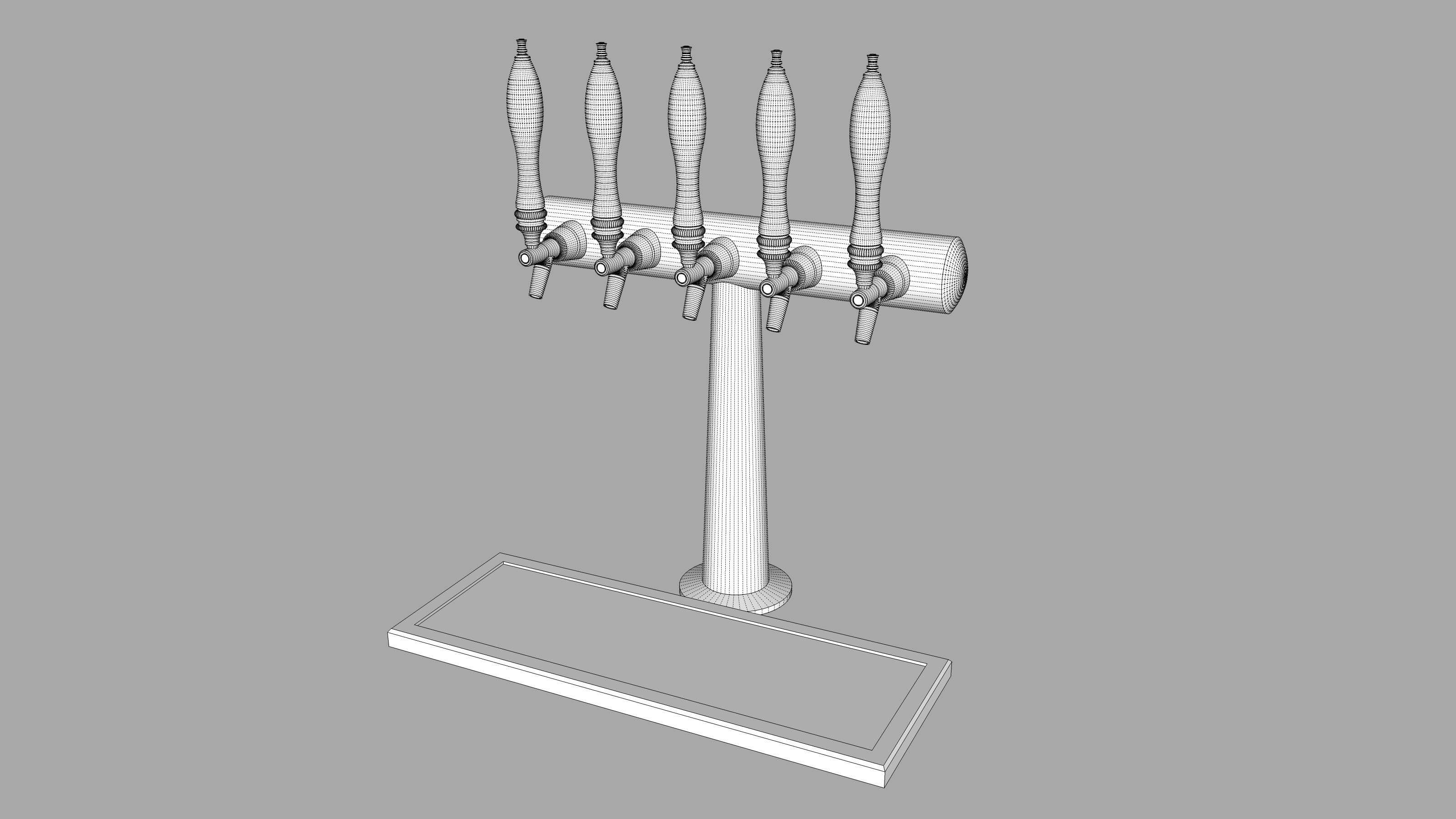 Beer Taps With Red Handles - 3D Model by SpiritSwitchboard