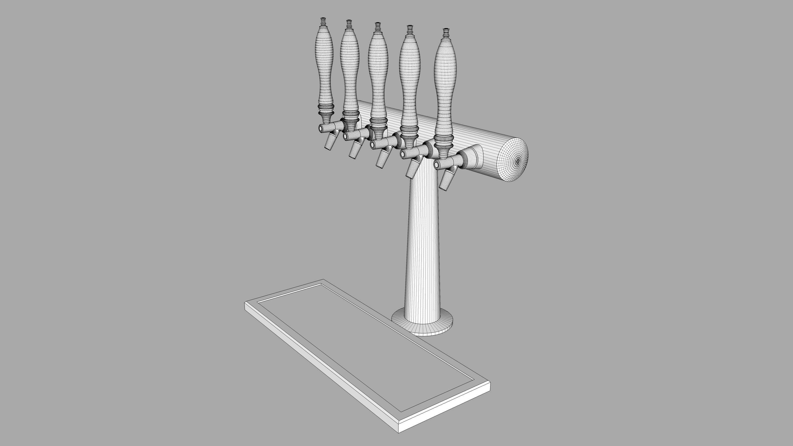 Beer Taps With Red Handles - 3D Model by SpiritSwitchboard