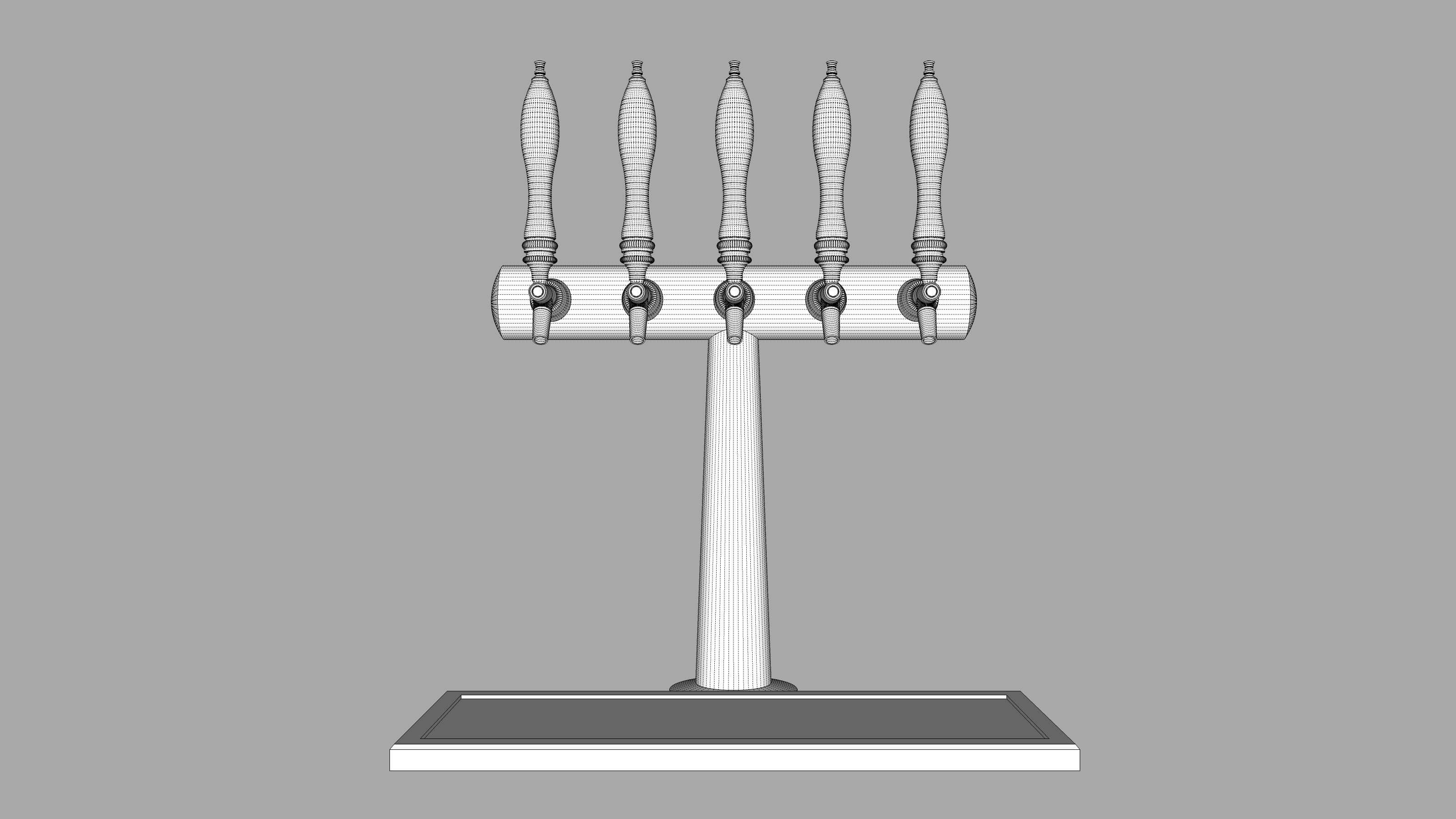 Beer Taps With Red Handles - 3D Model by SpiritSwitchboard