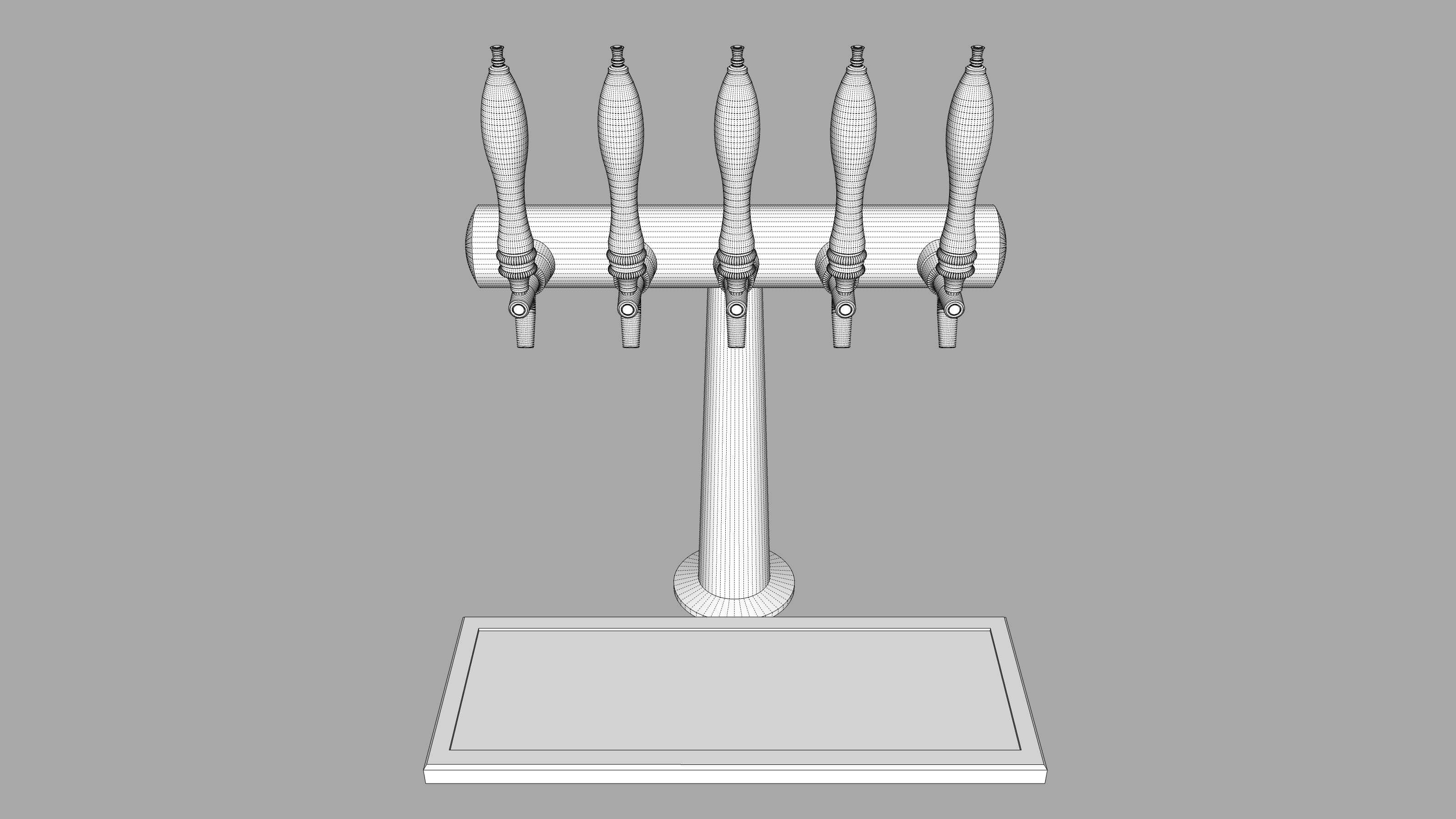 Beer Taps With Red Handles - 3D Model by SpiritSwitchboard