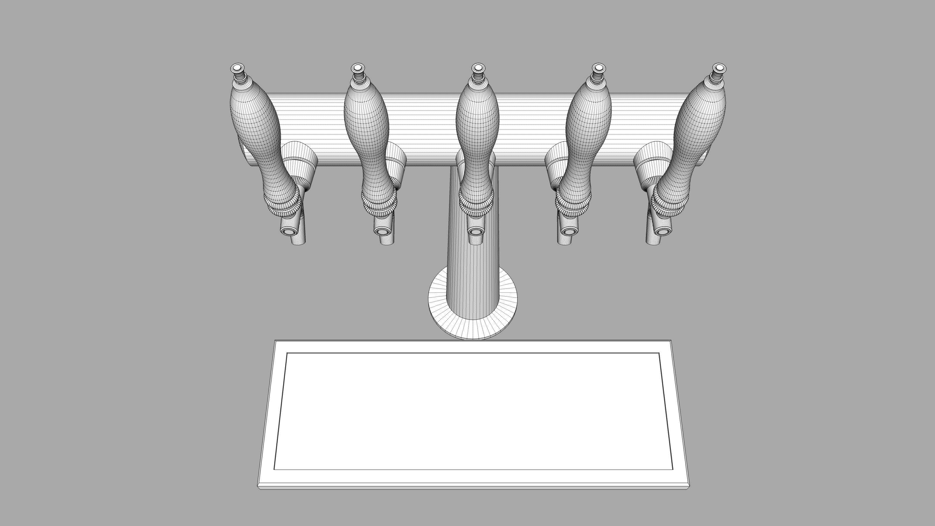 Beer Taps With Red Handles - 3D Model by SpiritSwitchboard
