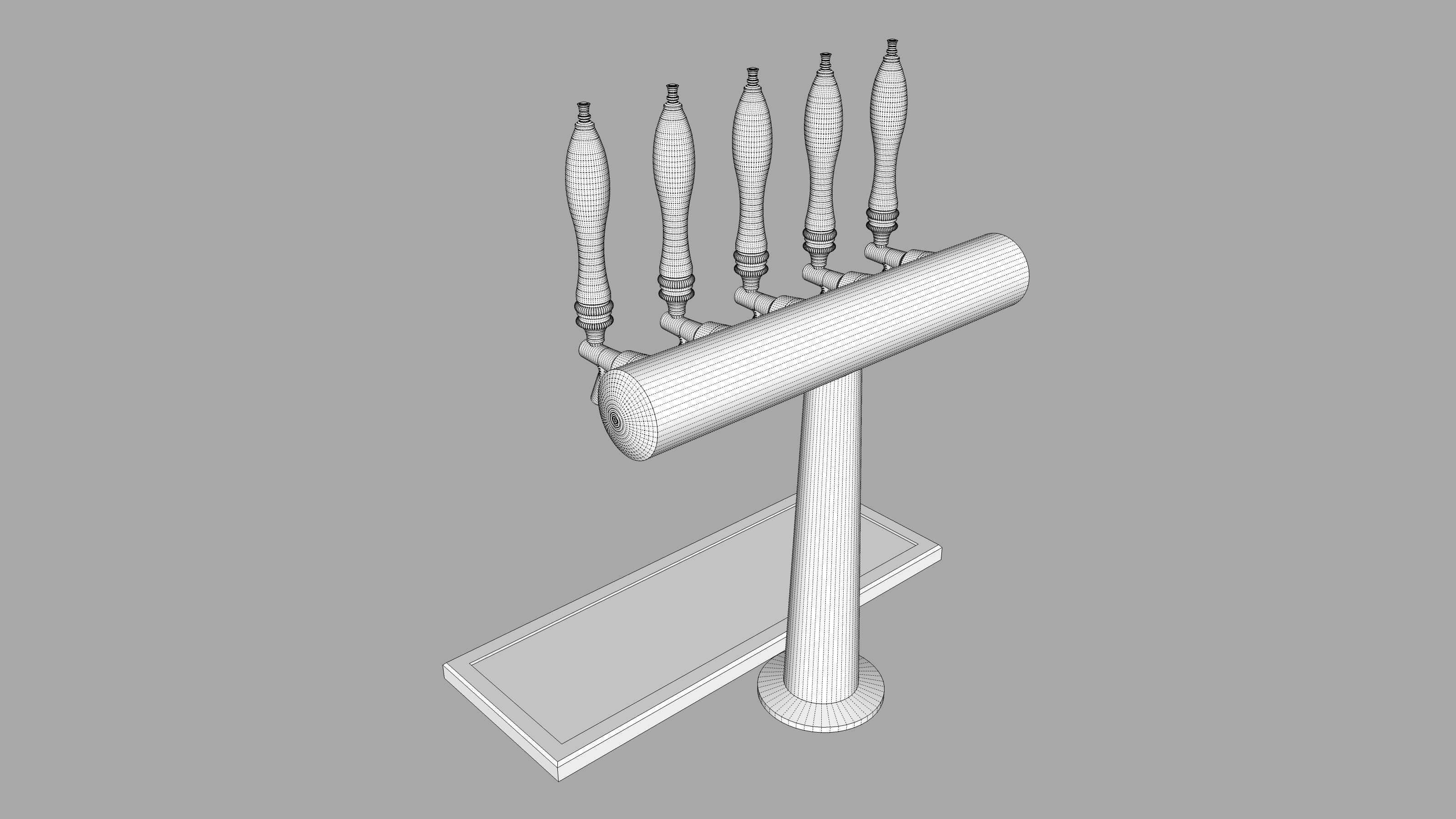 Beer Taps With Red Handles - 3D Model by SpiritSwitchboard