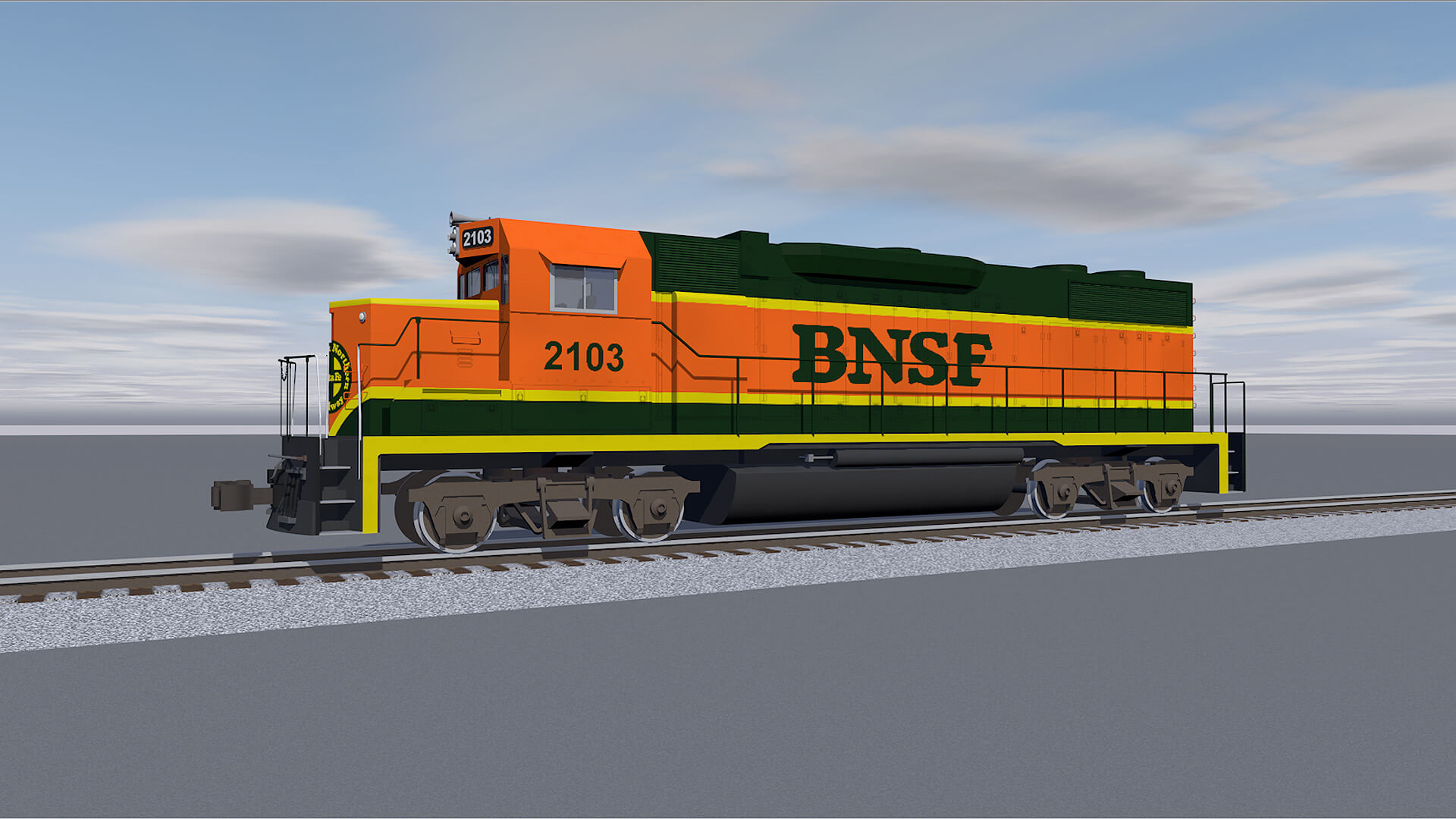Bnsf Train Engine - EMD GP38 3D Model by SpiritSwitchboard