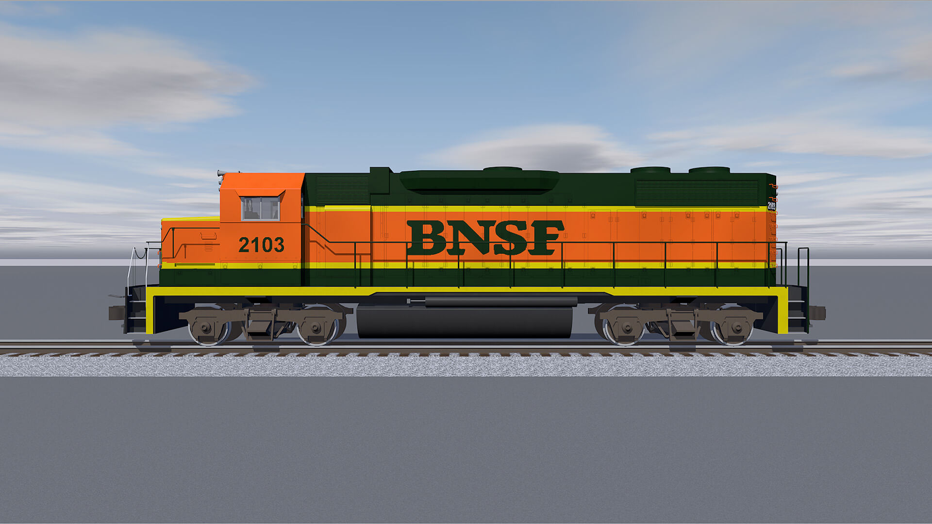 Bnsf Train Engine - EMD GP38 3D Model by SpiritSwitchboard