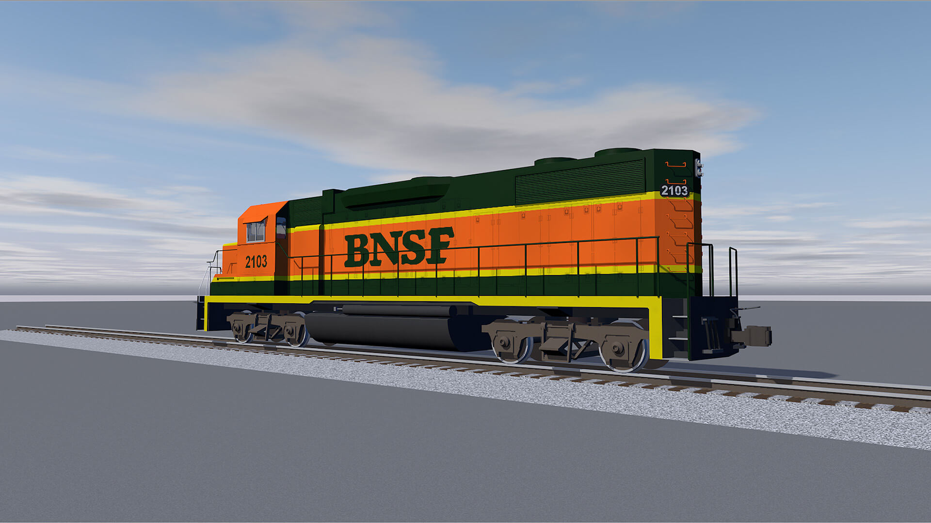 Bnsf Train Engine - EMD GP38 3D Model by SpiritSwitchboard