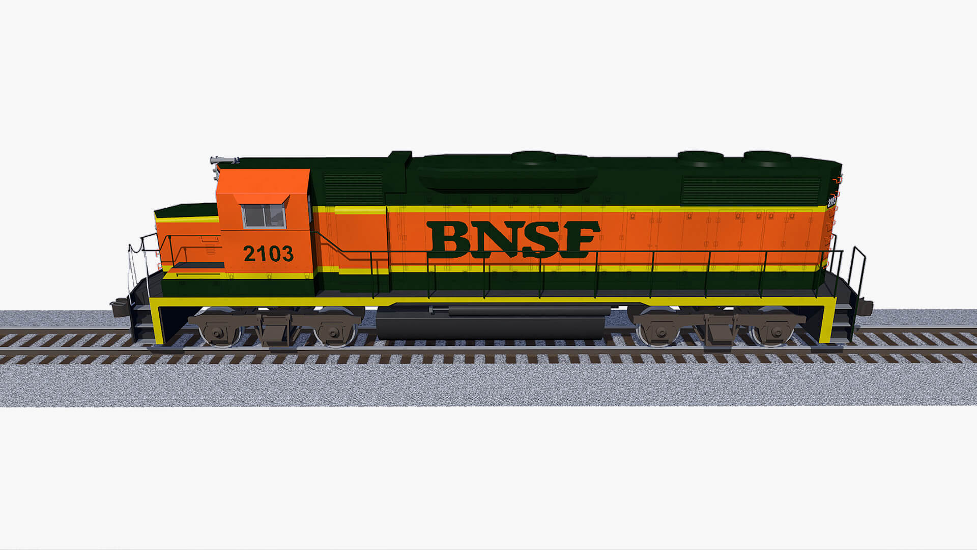 Bnsf Train Engine - EMD GP38 3D Model by SpiritSwitchboard