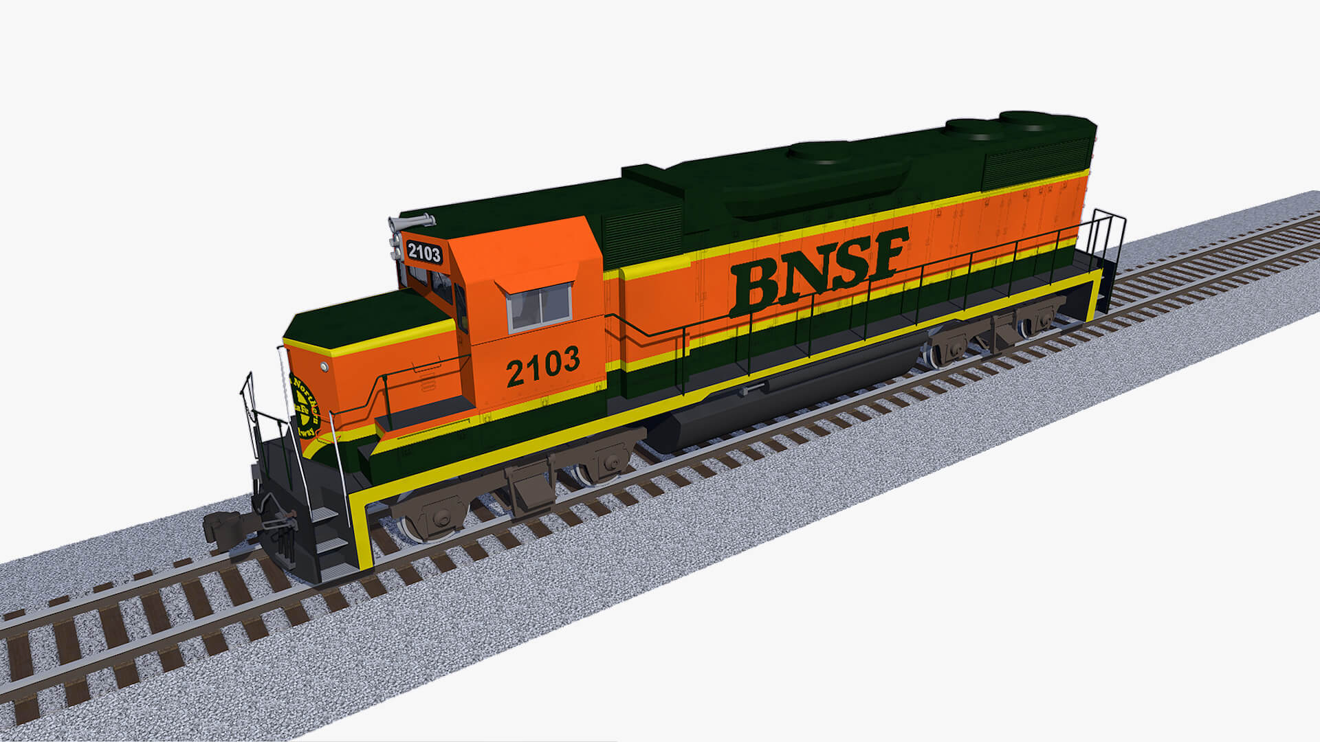 Bnsf Train Engine - EMD GP38 3D Model by SpiritSwitchboard