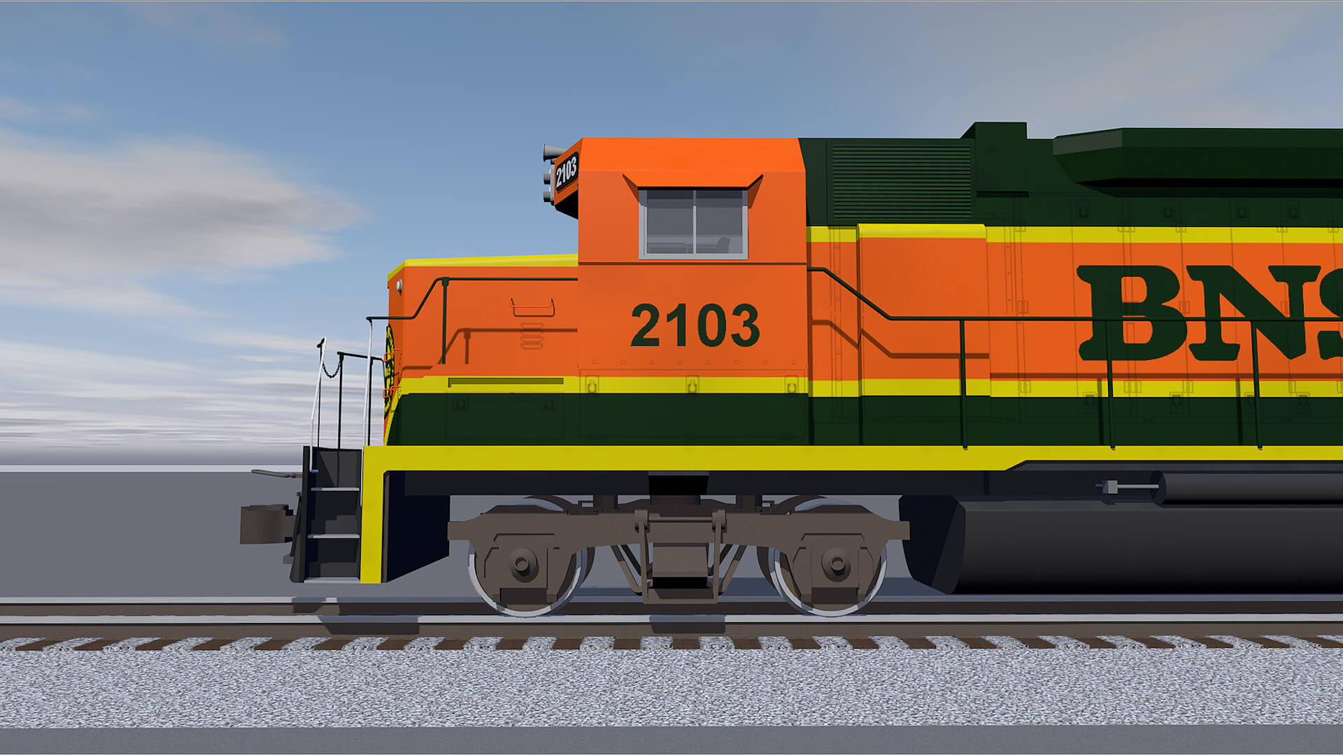 Bnsf Train Engine - EMD GP38 3D Model by SpiritSwitchboard