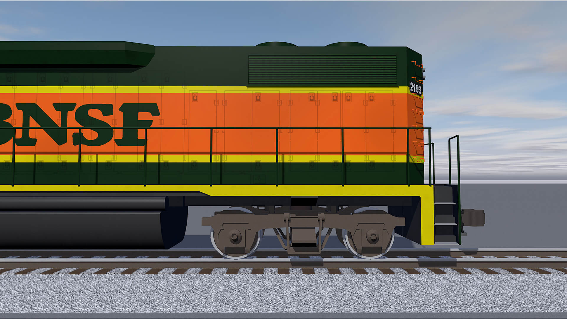 Bnsf Train Engine - EMD GP38 3D Model by SpiritSwitchboard