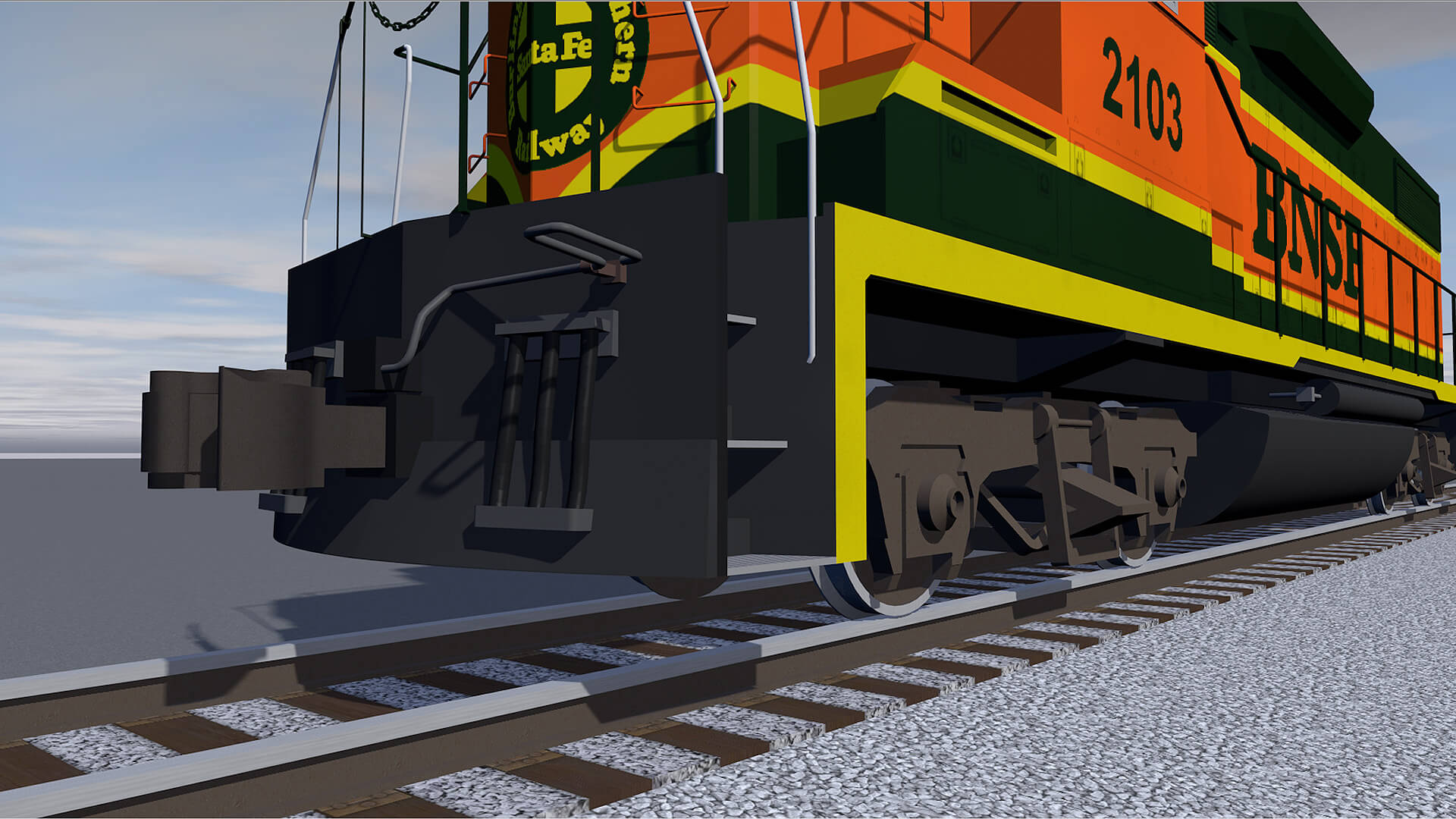 Bnsf Train Engine - EMD GP38 3D Model by SpiritSwitchboard