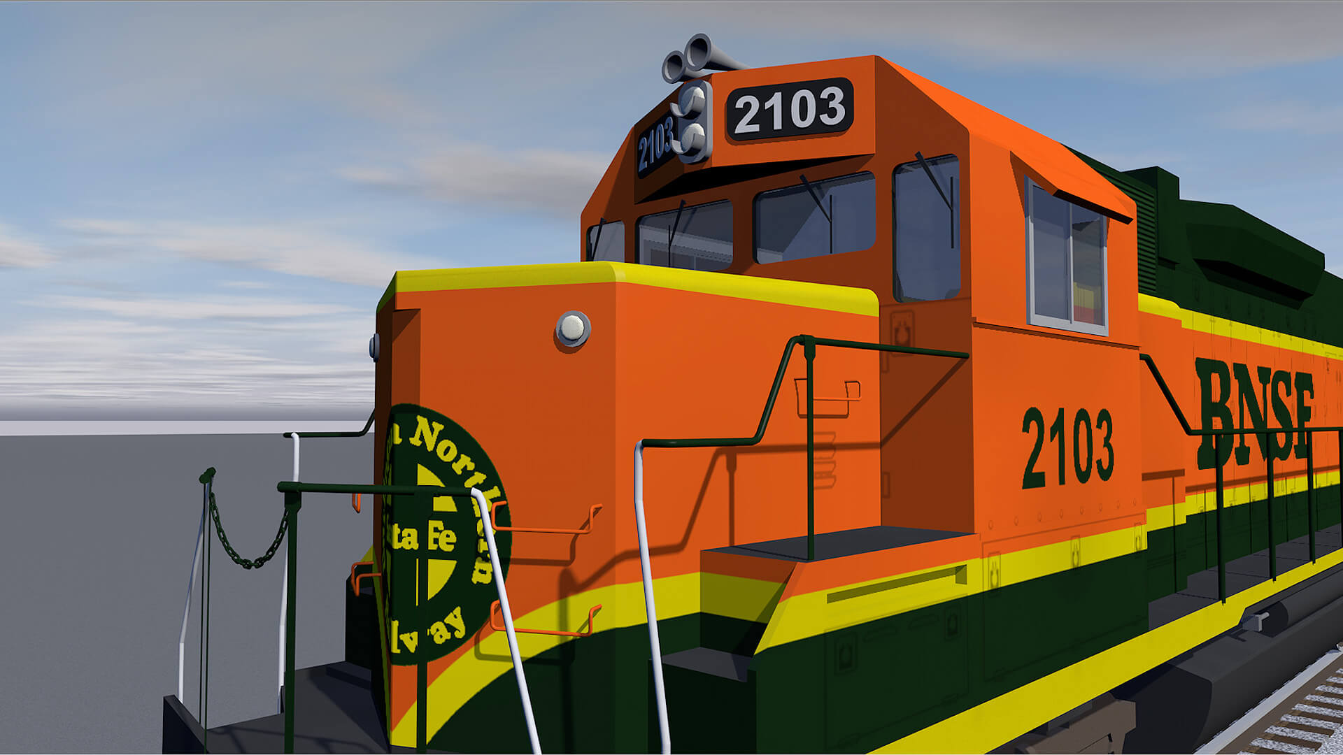 Bnsf Train Engine - EMD GP38 3D Model by SpiritSwitchboard