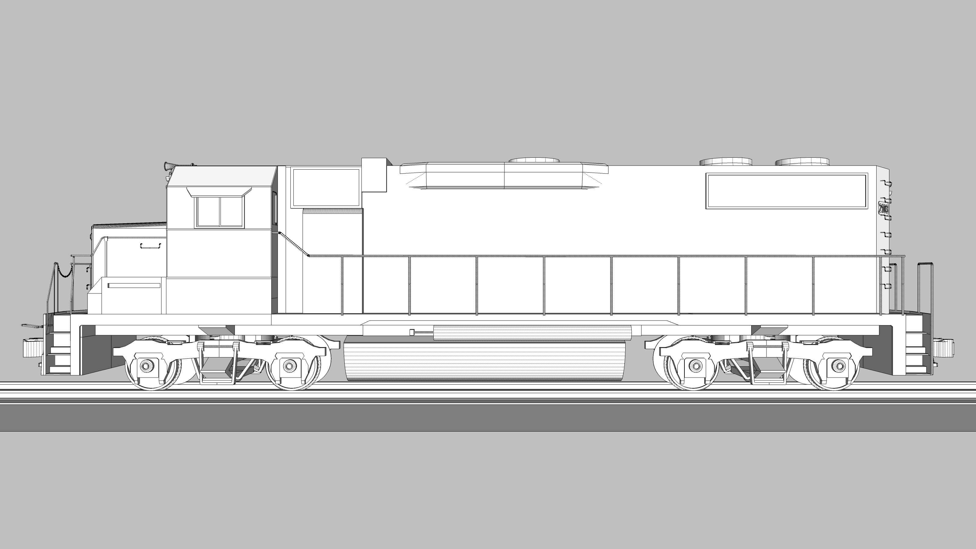 Bnsf Train Engine - EMD GP38 3D Model by SpiritSwitchboard