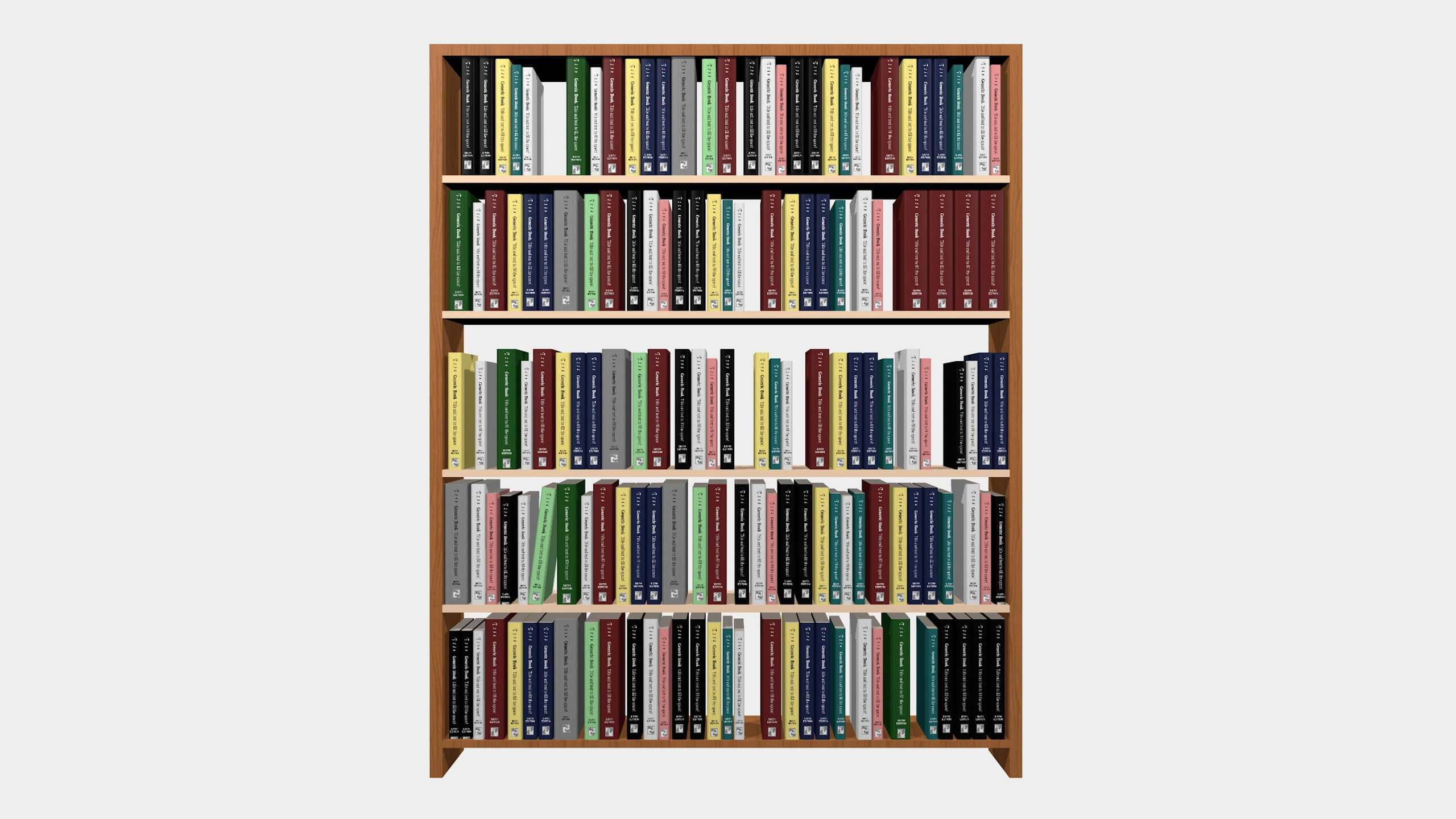 Bookshelf With Books - 3D Model by SpiritSwitchboard