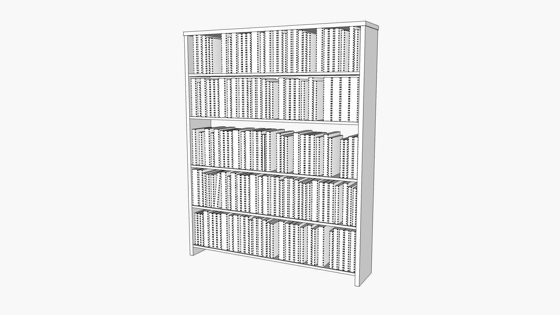 Bookshelf With Books - 3D Model by SpiritSwitchboard