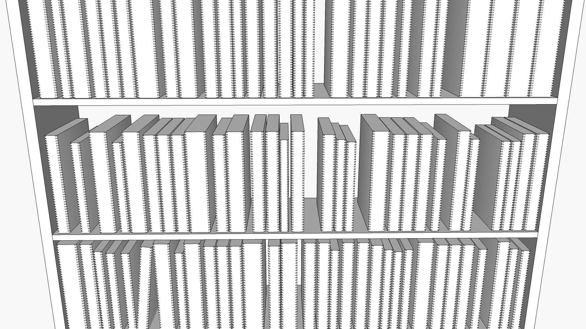 Bookshelf With Books - 3D Model by SpiritSwitchboard