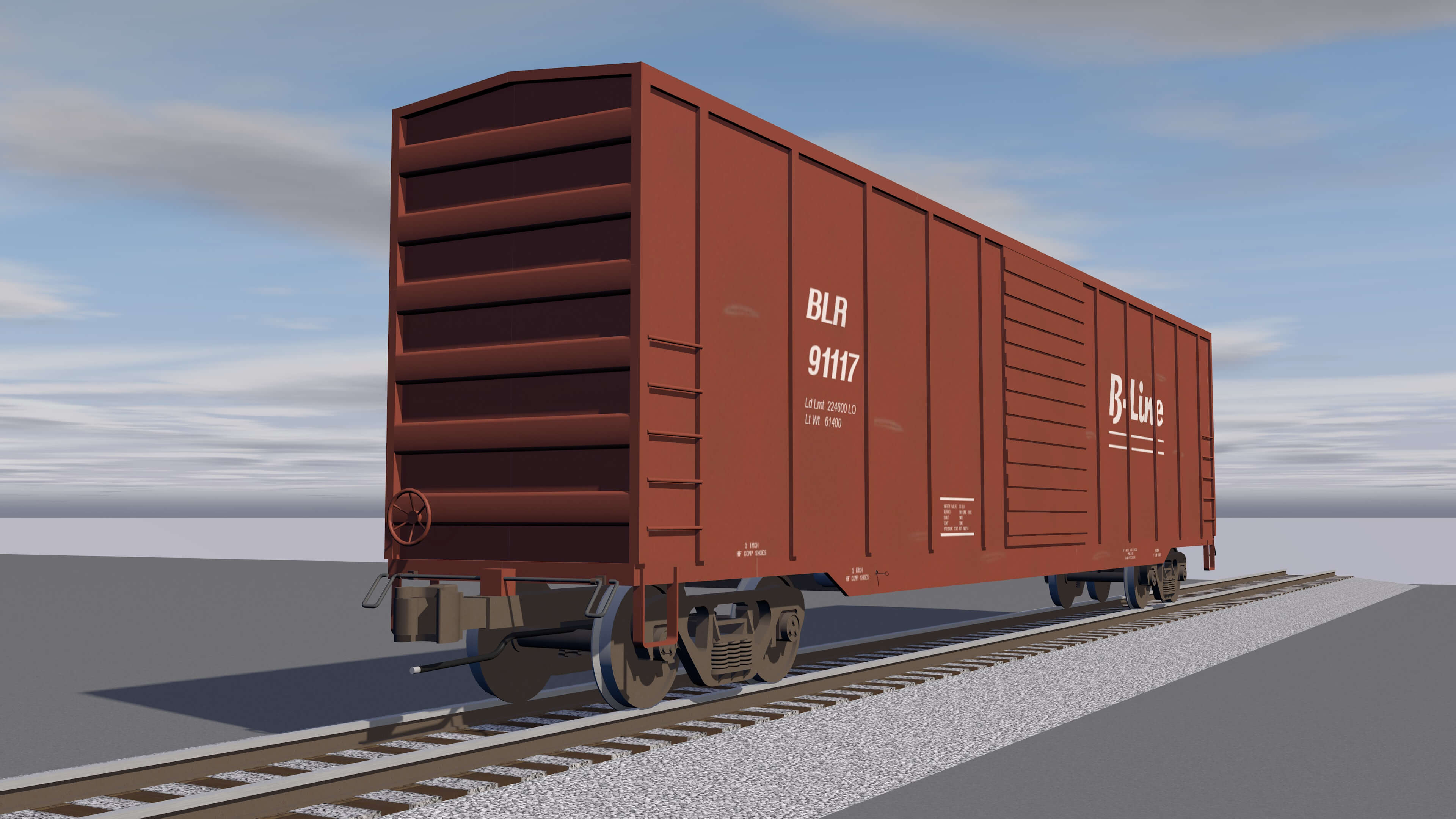 Box Car - Freight Train Car 3D Model by SpiritSwitchboard